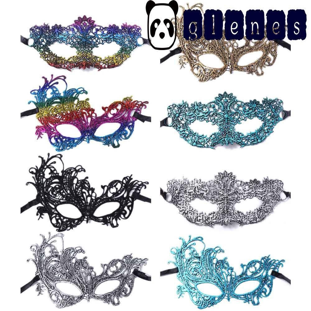 GLENES Dance Masks Show Fancy Carnival Bronzing Masquerade Halloween ...