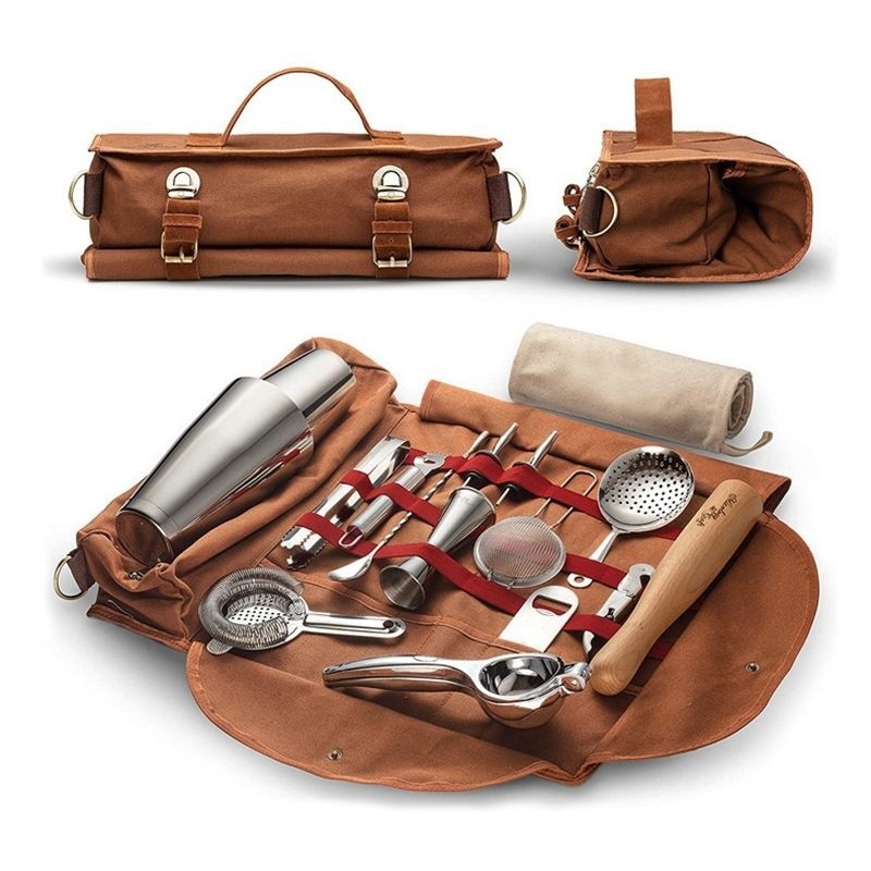 Sg BOUTIQUE New Style Bartending Toolkit Canvas Wear-Resistant Portable ...