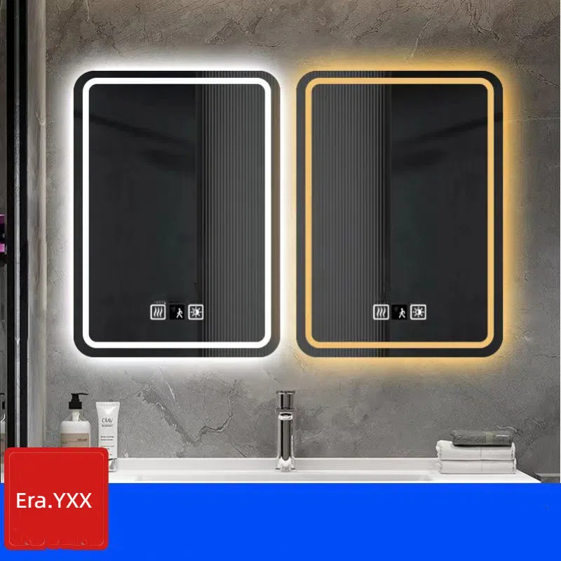 Bathroom Mirror Square Smart LED with Light Toilet Defogging Makeup ...
