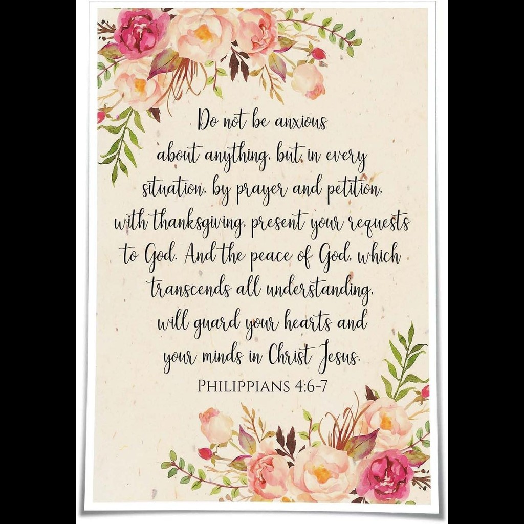Philippians 4:6-7 Wall Art Print Inspirational Bible Verse Poster ...