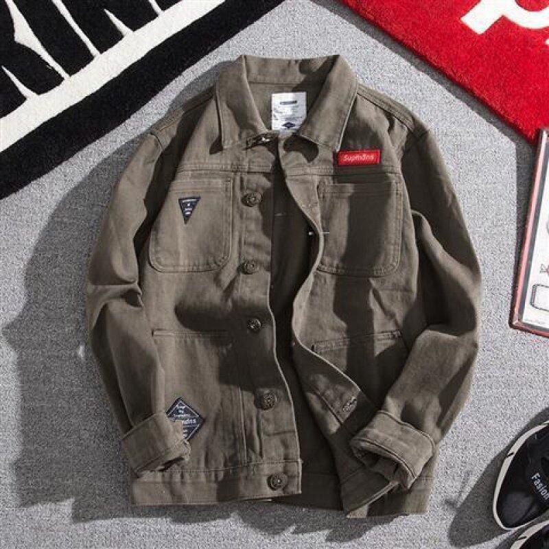 Men's Retro Denim Jacket Pilot Jacket Driving Camouflage Trend plus ...