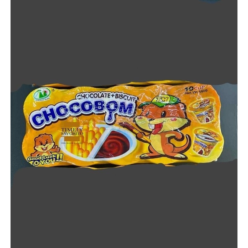 Chocobom Chocolate Biscuit dip 10 cups party pack favours chocolate ...