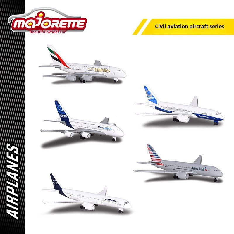 Majorette France 1:400 Die-Cast Airbus A380 & Boeing 787 United ...