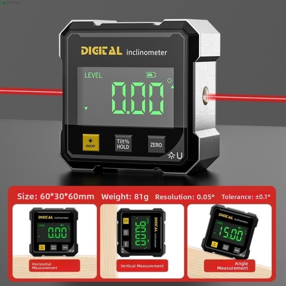 NEEDWAY Display Angle Gauge, Four Sided Digital Display Level ...