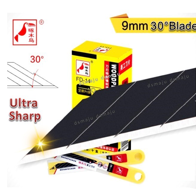 9mm Ultra Sharp 30 Hand Cutter Blade Replacement WoodPecker FD-14 Small ...