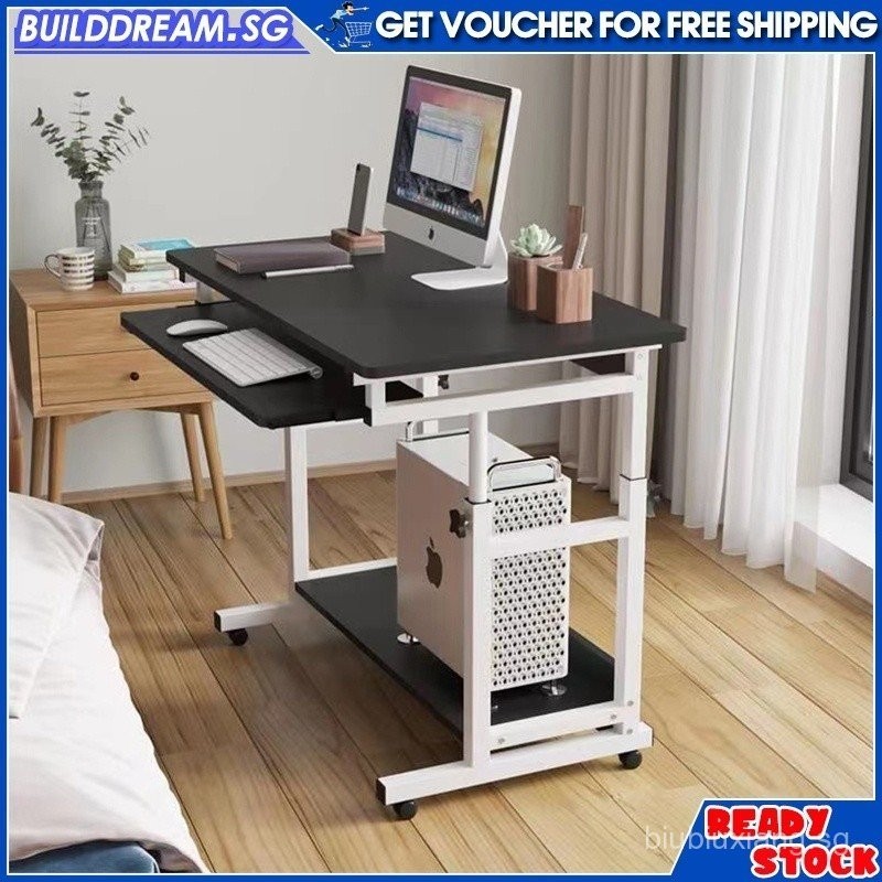 【In stock】Height Adjustable Movable Computer Desk Study Table with ...
