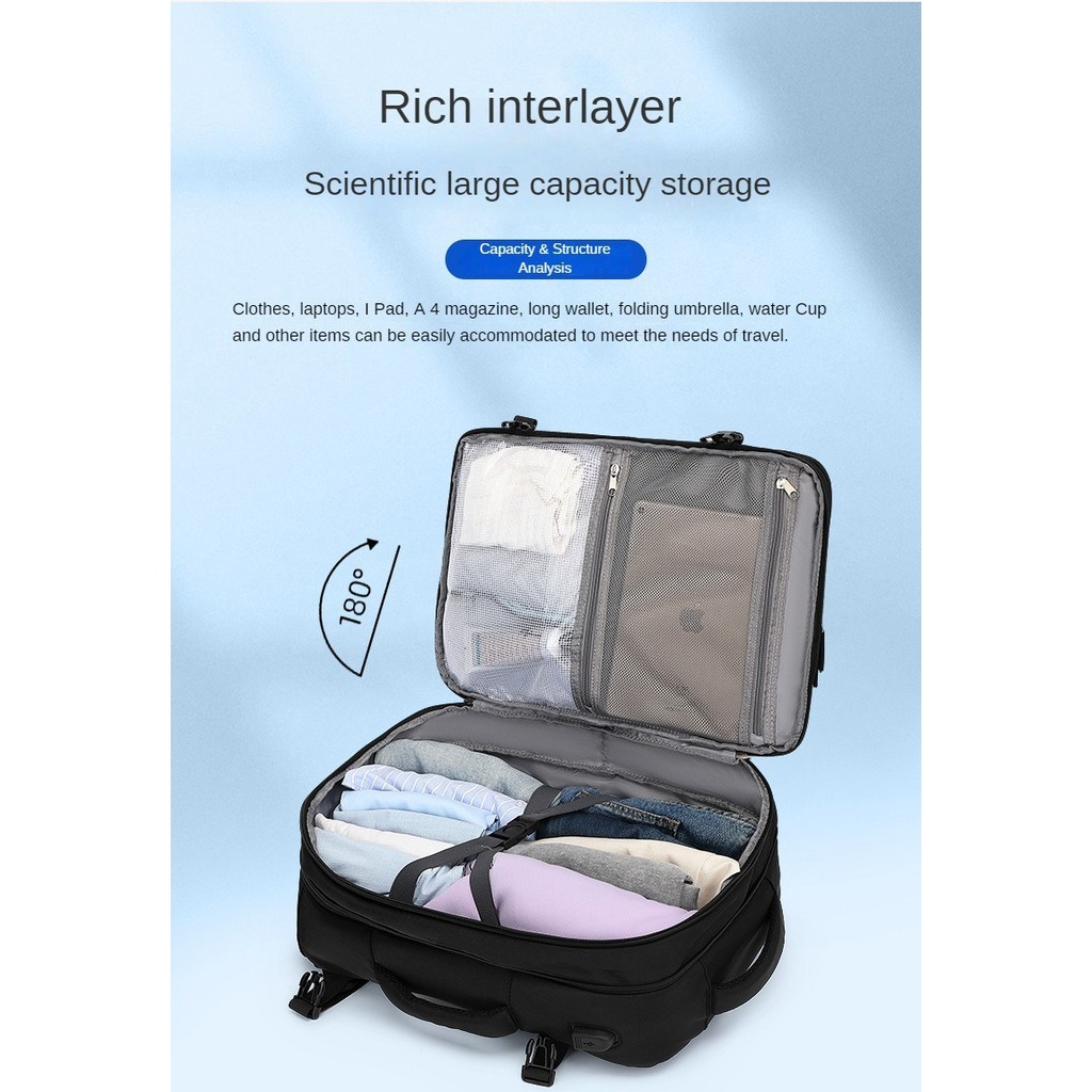 MR 40L Large Capacity Travel Backpack Expandable Storage Waterproof 15. ...