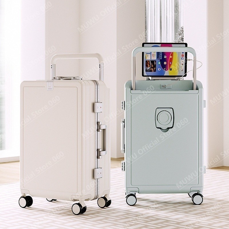 Luggage Suitcase Aluminum Frame Female Wide Trolley Box Male Student ...