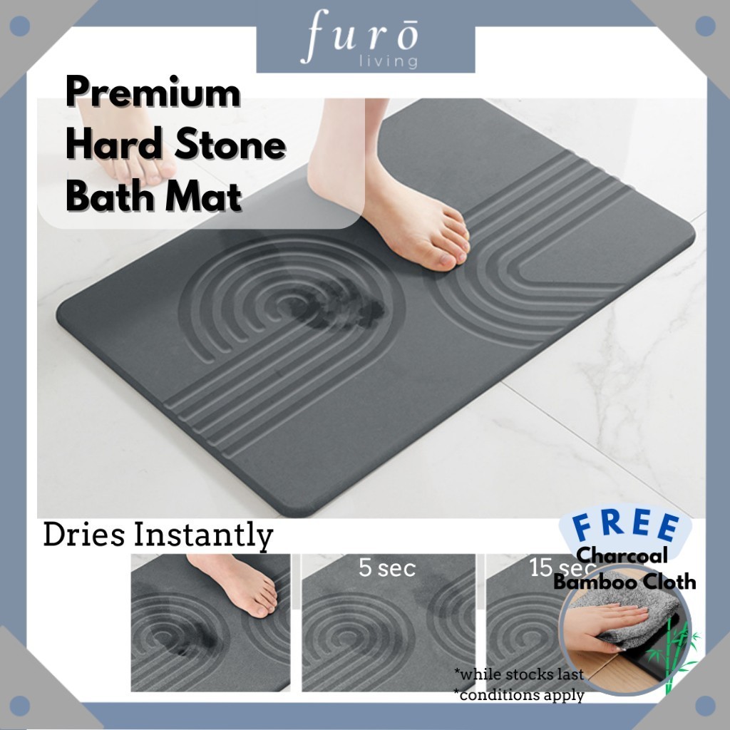 🇸🇬 Elegant Diatomite Stone Mat, Super Absorbent Quick Dry Diatomite ...