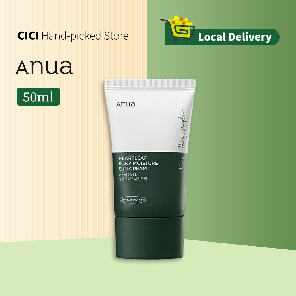 SG Ready Stock| ANUA Heartleaf Silky Moisture Sun Cream SPF 50+ PA ...