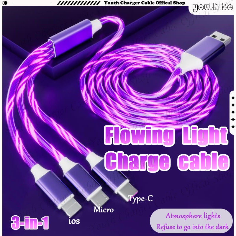 3 In 1 Flowing light and dazzling colors 5a high power Fast Charging ...