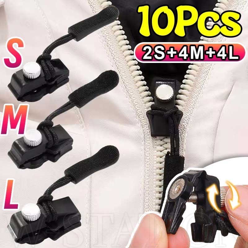 2/3/6/10Pcs Instant Zipper Repair Kit - 3 Sizes Screw Zipper Head ...