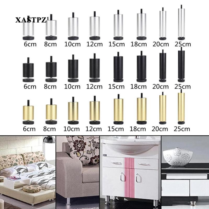 4 Pieces Furniture Leg Aluminum Alloy M8 Screw Adjustable Bed Table ...