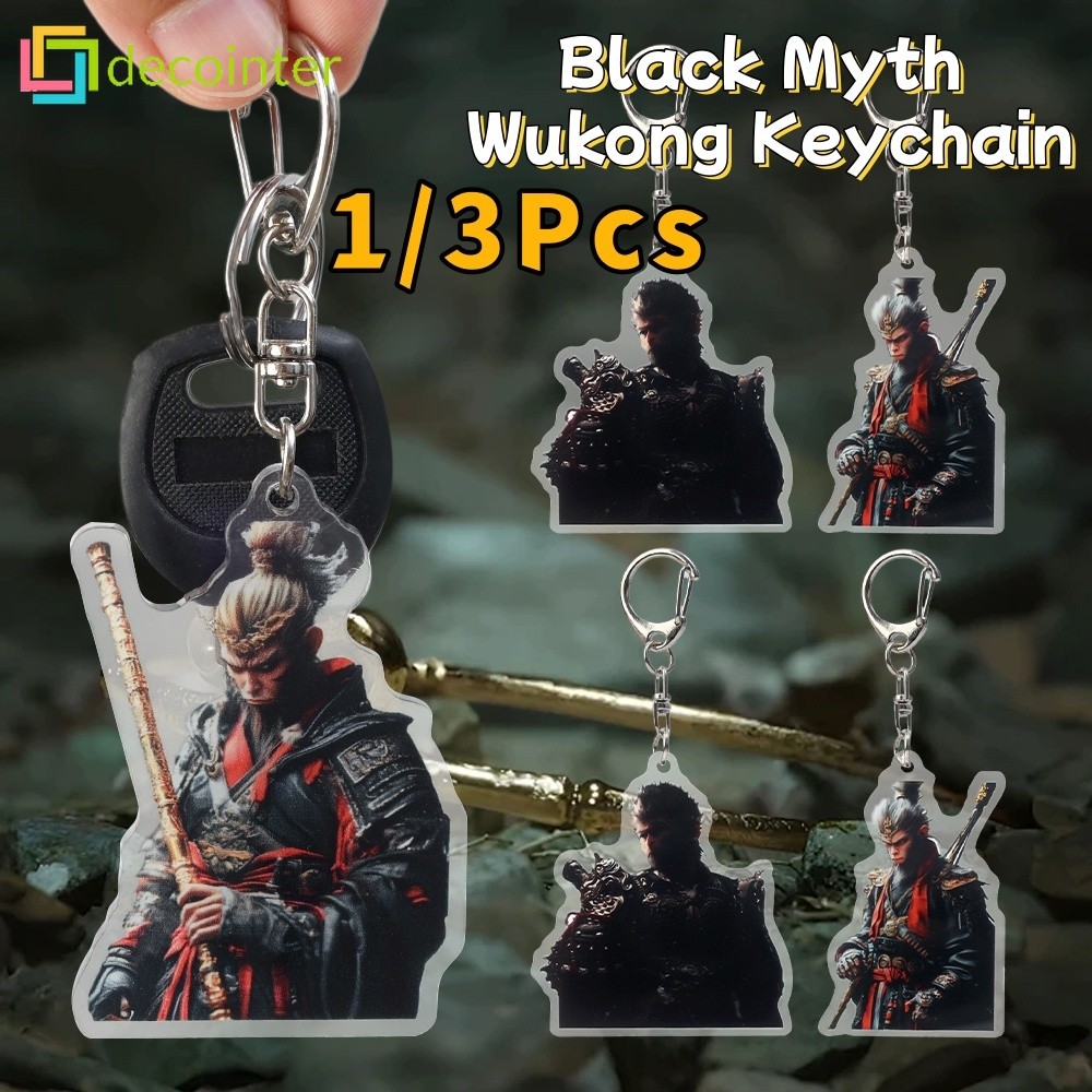 1/3Pcs Unique Black Myth Wukong Acrylic Keychain - Exquisite Black Myth ...