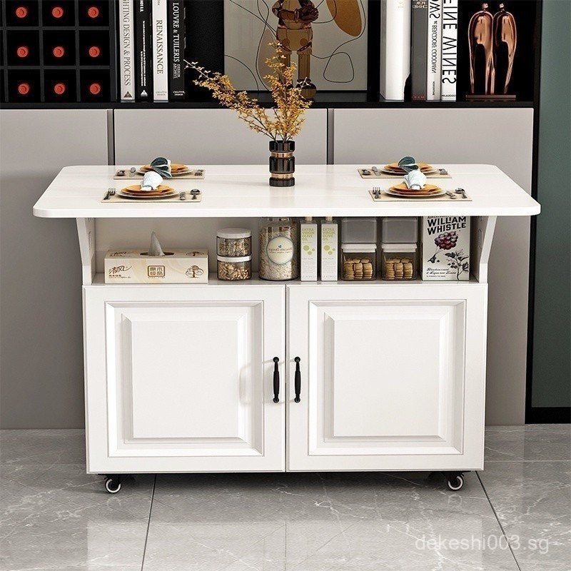 Folding Table Retractable Dining Table Movable Kitchen Locker Side ...