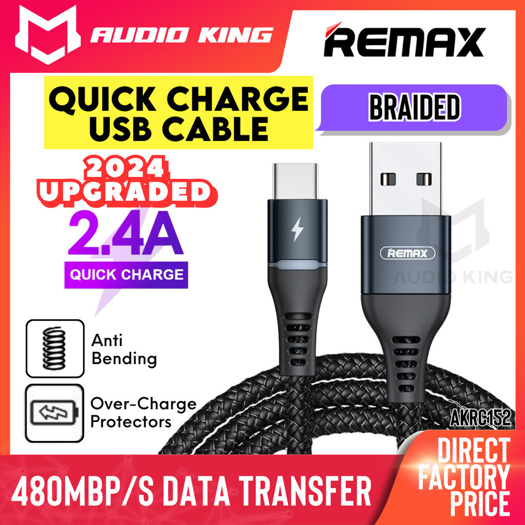 REMAX Cable Quick Charge Micro USB A To Type C Fast Charging 2.4A TypeC ...