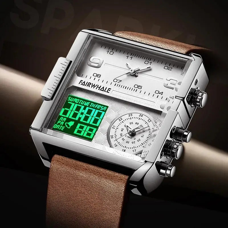 Mark Fairwhale 4270 Rectangle Men's Electronic Watches Metal Style ...