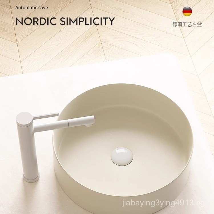 Nordic Cream Style Ceramic Table Basin Wash Basin Balcony Bathroom ...