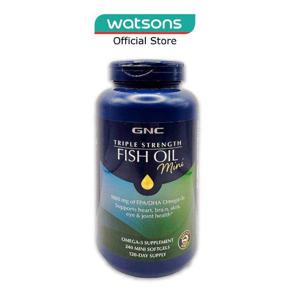 GNC Triple Strength Fish Oil Omega-3 Mini Softgel 240s | Shopee Singapore