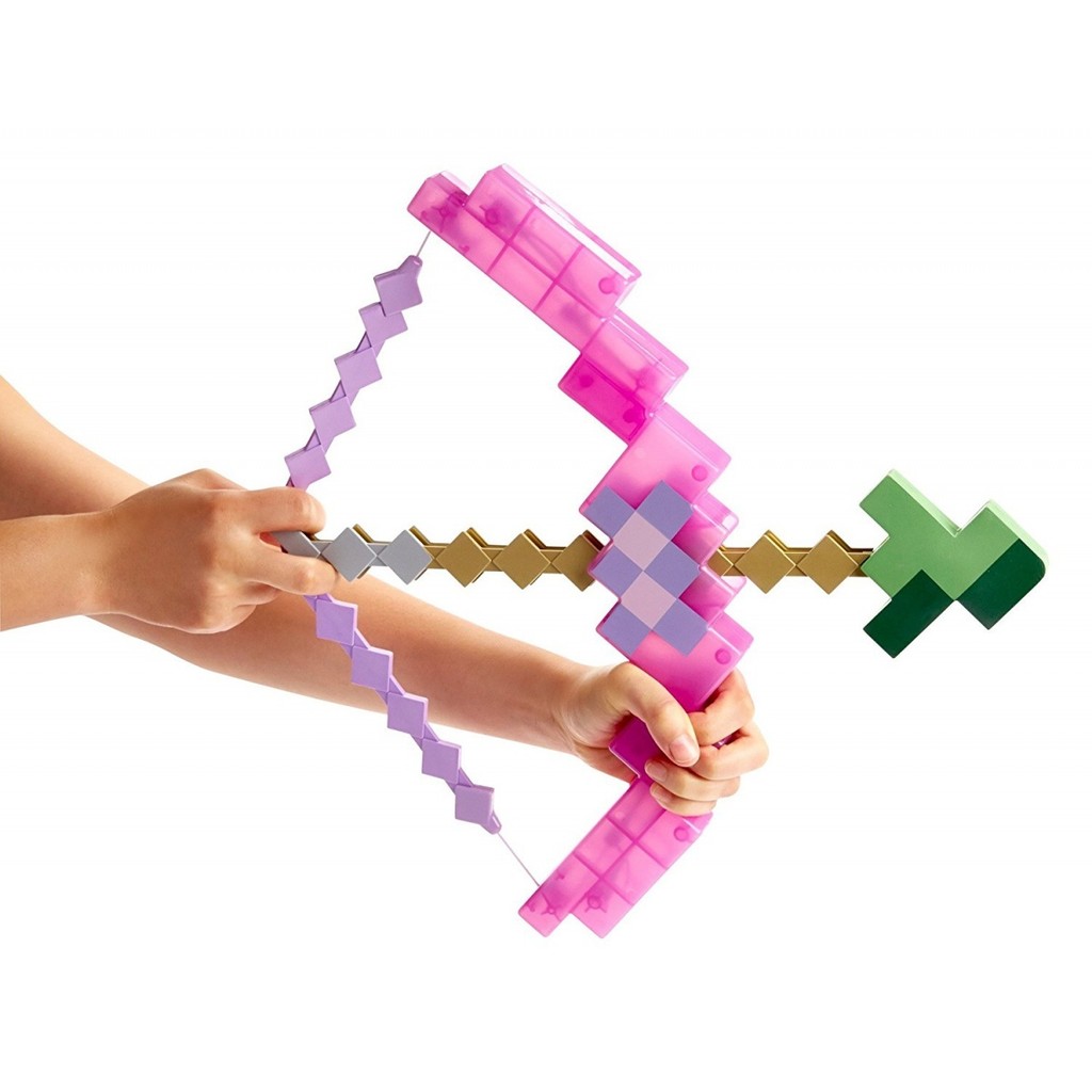 Minecraft Merchandise Toy Bow Arrow Model Weapon Purple with Magic Bow ...