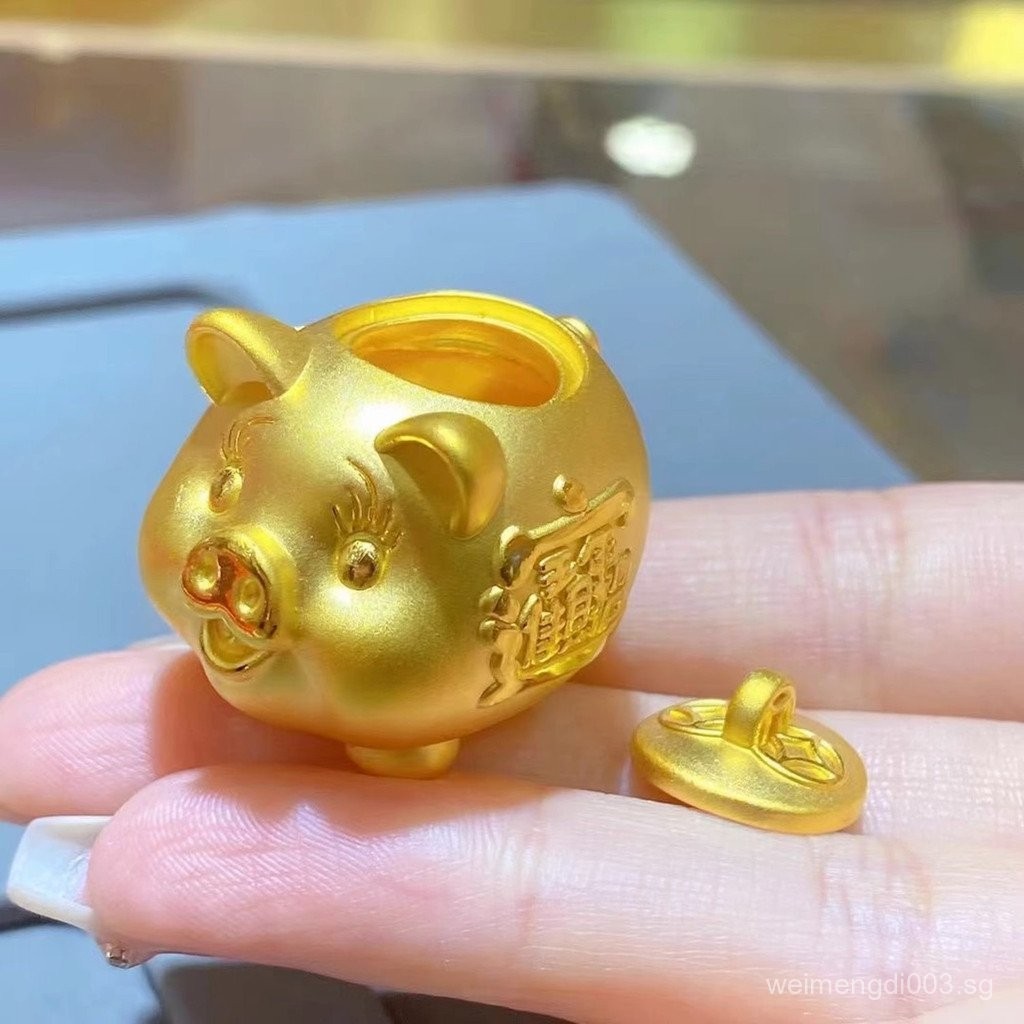 Sterling Silver Little Golden Pig Piggy Bank Pure Silver Zodiac Pig ...