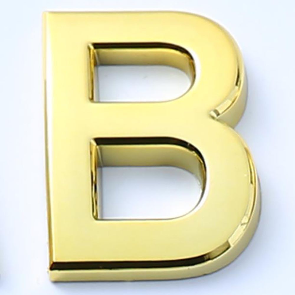 1 pc 50mm Silver, gold,Metal DIY 3D Alphabet Letter Digital Number Car ...