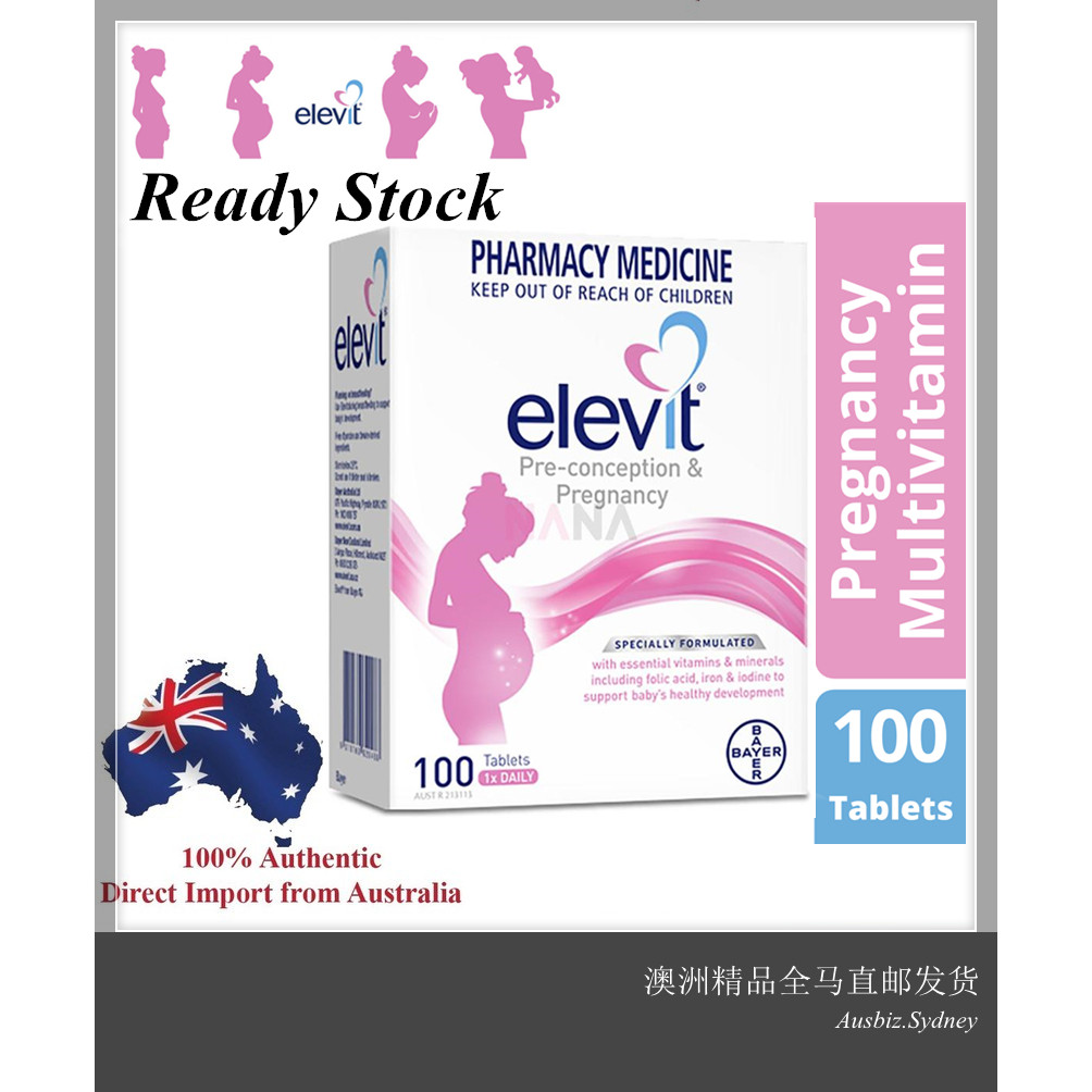 [Ready Stock EXP: 10/2026] Elevit Pregnancy Multivitamin Tablets 100 ...