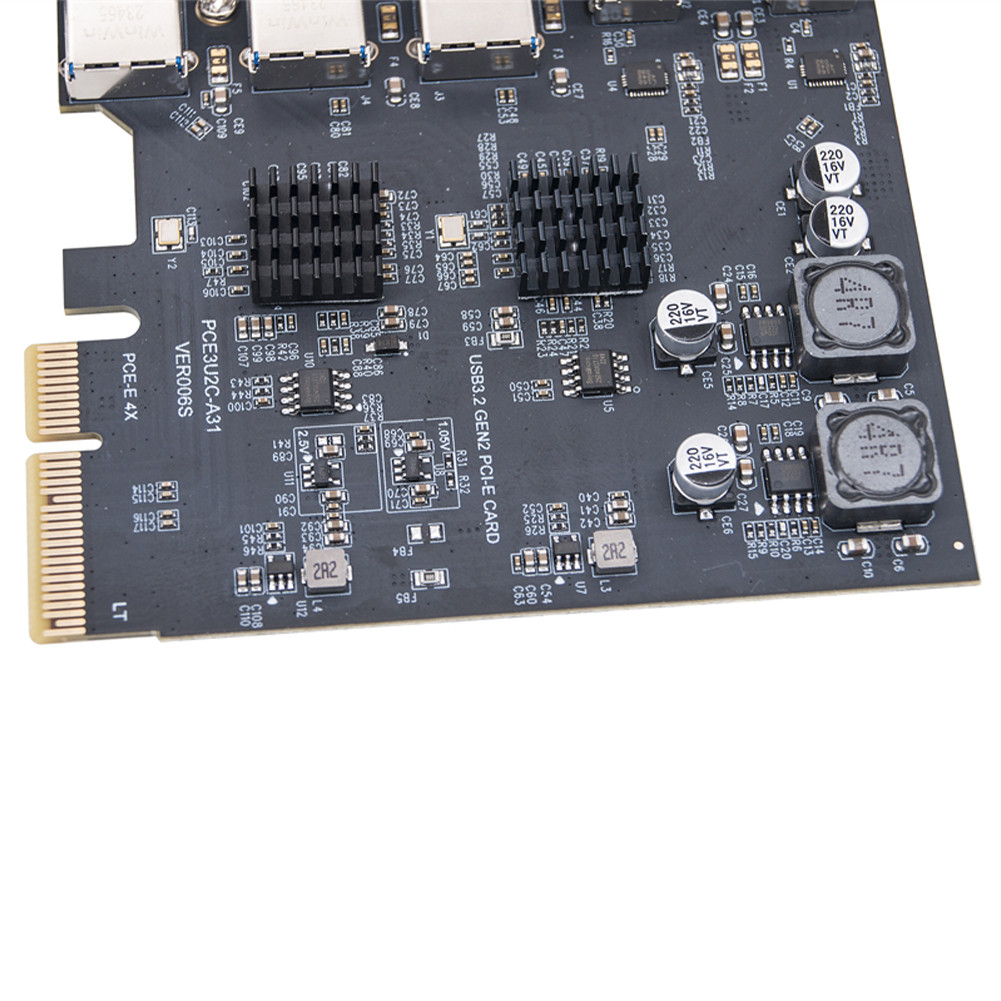 PCI Express X4 to USB C + USB3.2 Gen2 10Gbps Adapter PCIE USB Expansion ...
