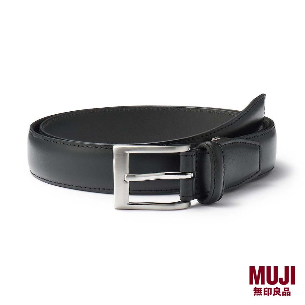 MUJI Vegetable Tanned Leather Adjustable Length Side Stitch Belt 115cm ...