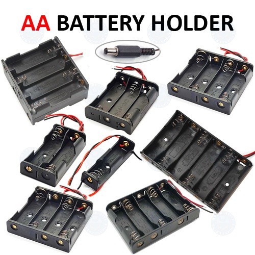 AA Battery Holder Box 1 2 3 4 5 6 8 Slot with Jack Connector Options ...