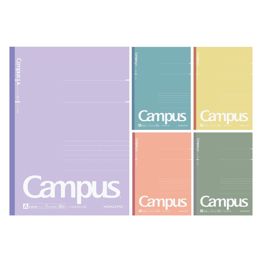 Kokuyo Campus Notebook Limited Edition B5 Dot A Rule 5-Color Pack Baked Colors No. 3CATN-L35X5 A ...