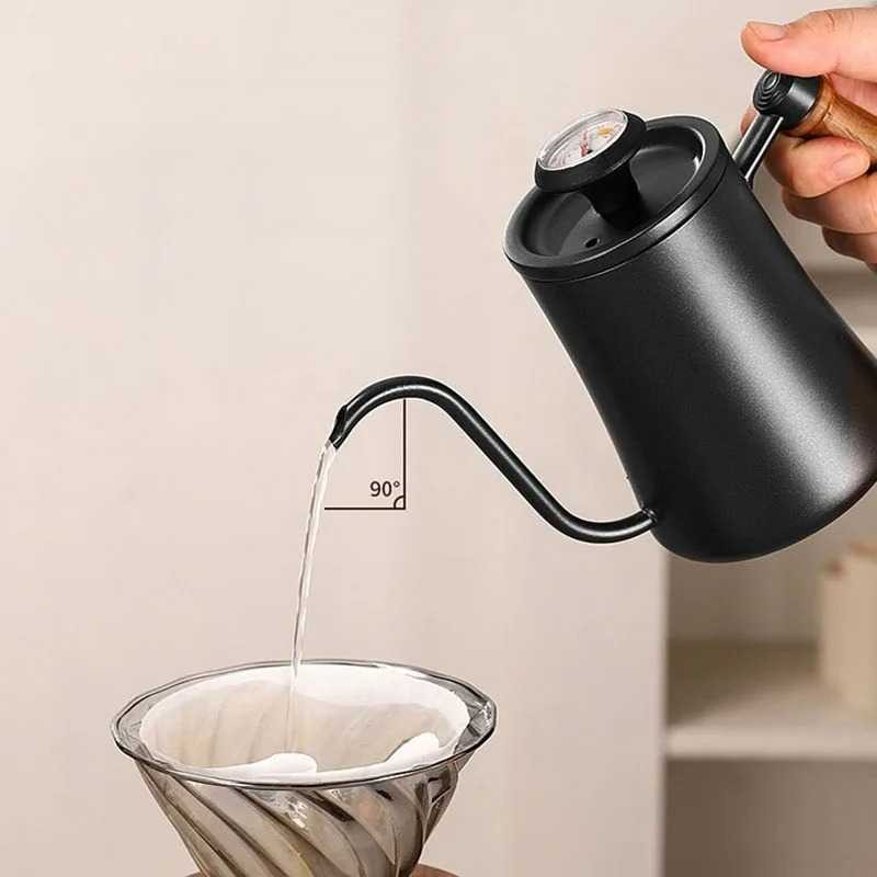 Kahve Gooseneck Gooseneck Coffee Pot Gooseneck Drip Kettle Thermometer ...
