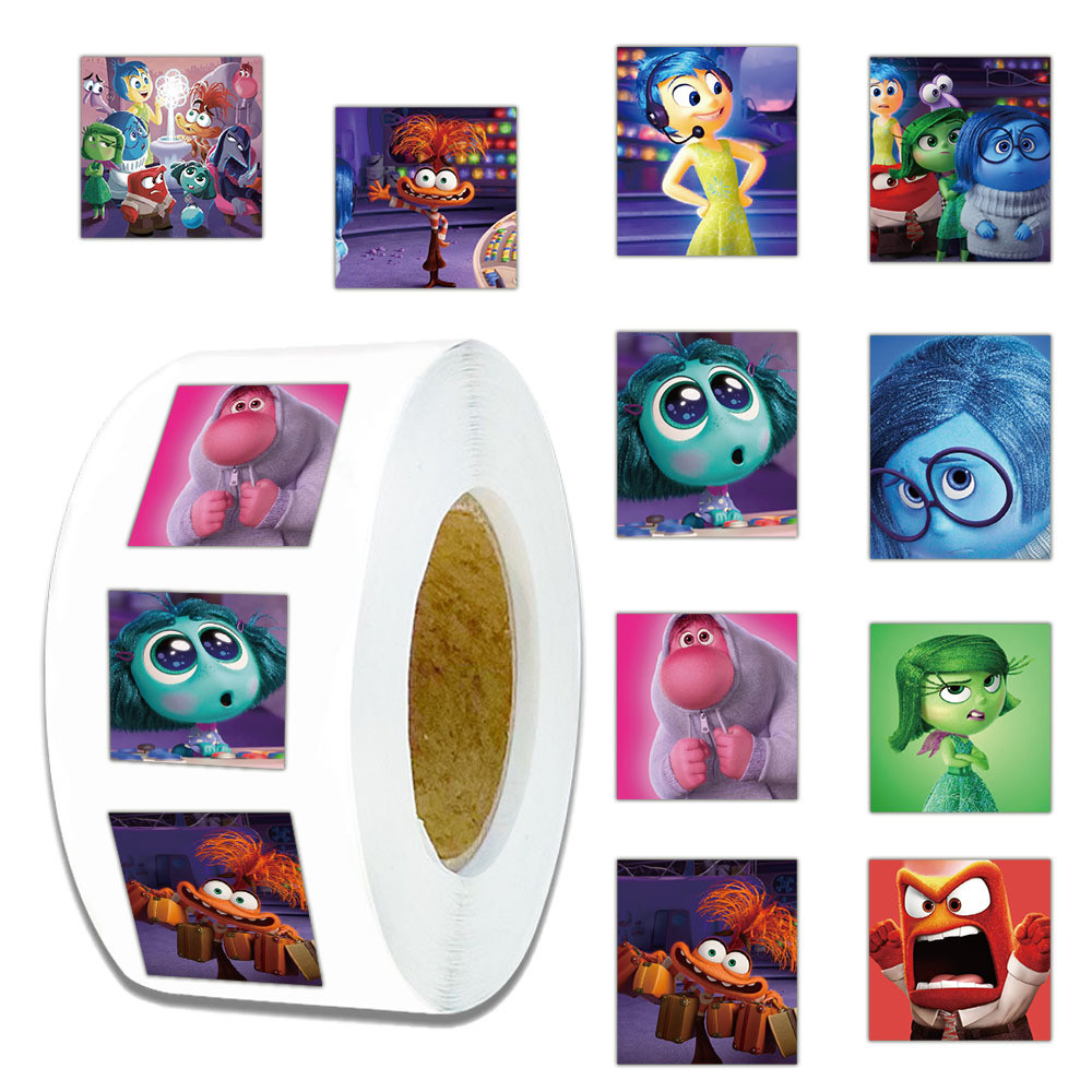 500 pcs 10 images Inside Out Cartoon Stickers Roll/Stickers Tape (2 ...