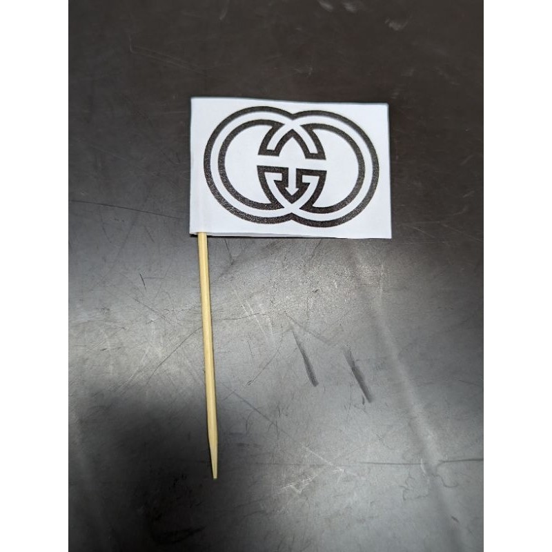 Luxury logo brands toothpick cake topper party cake topper food ...