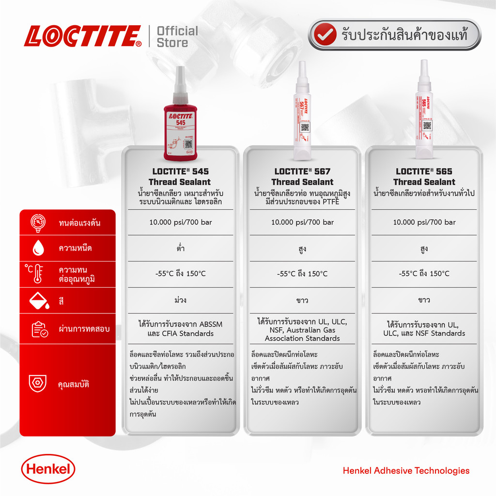 LOCTITE 565 Thread Sealant (50ml.) Pipe For General Work | Shopee Singapore