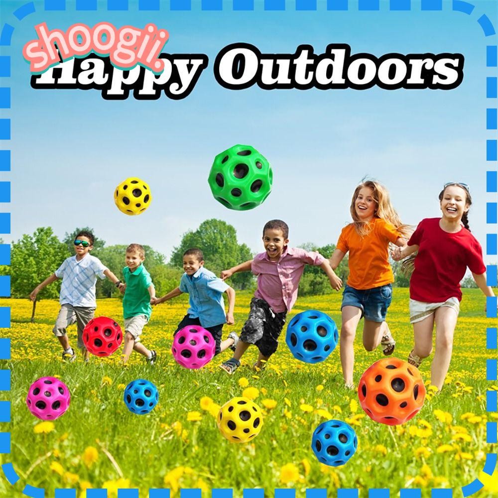 SHOOGEL Bouncing Ball, Ergonomic Moon Shape Toy Ball, Porous Soft Anti ...