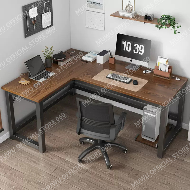 MUWU Computer Table Corner Desk Office Table Commercial Grade L-Shape ...
