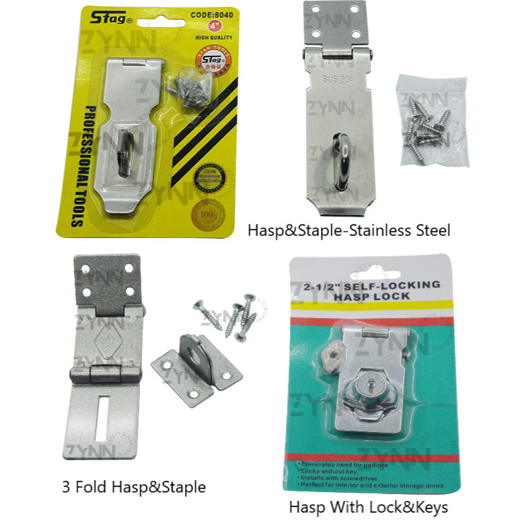 [SG STOCK] HASP & STAPLE Stainless Steel Heavy Duty/ With Lock& Key/3 ...