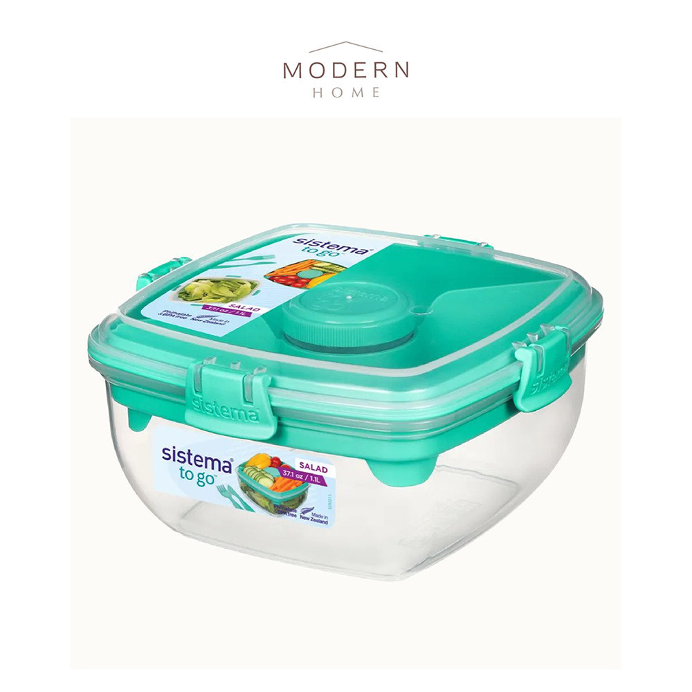 SISTEMA Salad To Go Box With Dividers Container For Dressing And ...