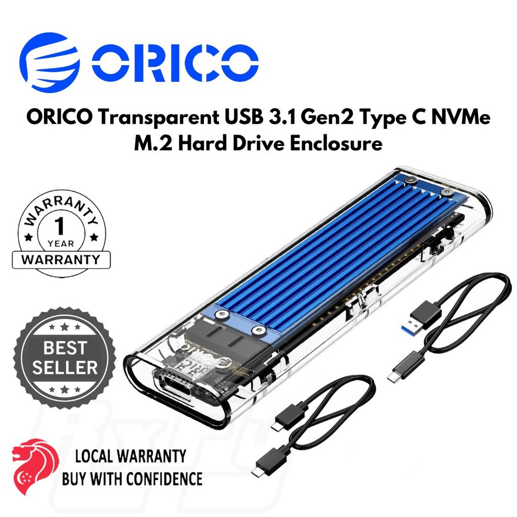 ORICO M2 SSD Case for NVMe/NGFF SSD NVME M.2 to Type-C USB3.1 Gen2 ...