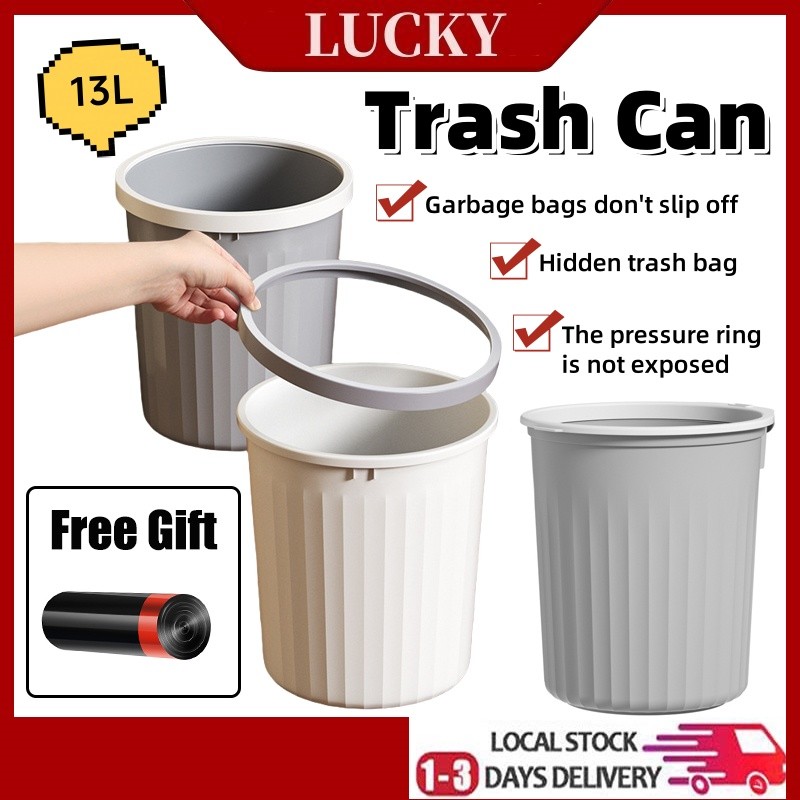 【SG Seller 🚚】13L Dustbin Round Rotate Dustbin Kitchen Trash Can Trash ...
