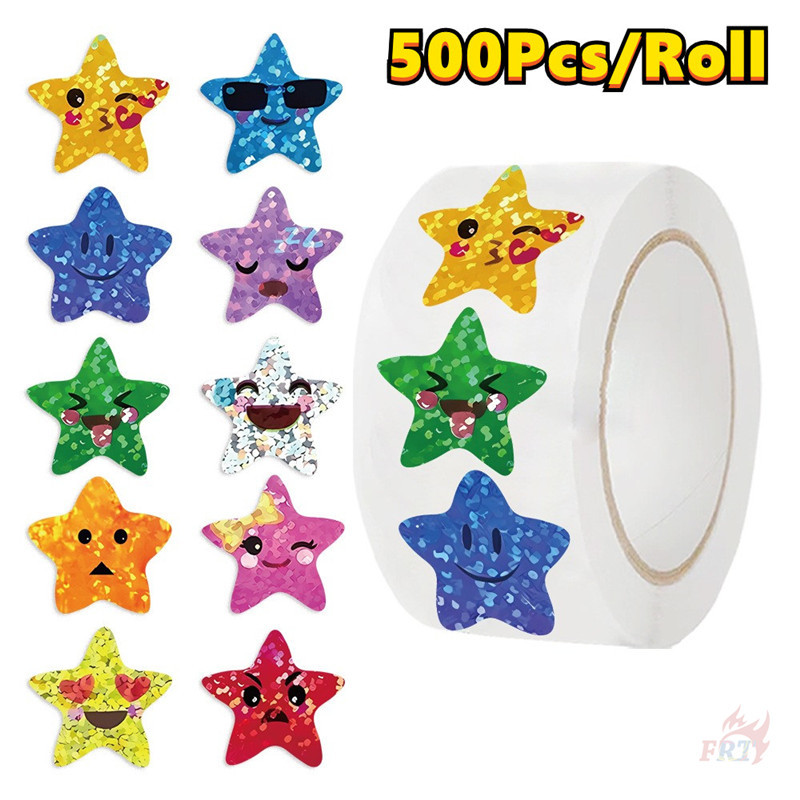 Shining Star Emoji . Kids Rewards Stickers 500Pcs/Roll DIY Diary ...