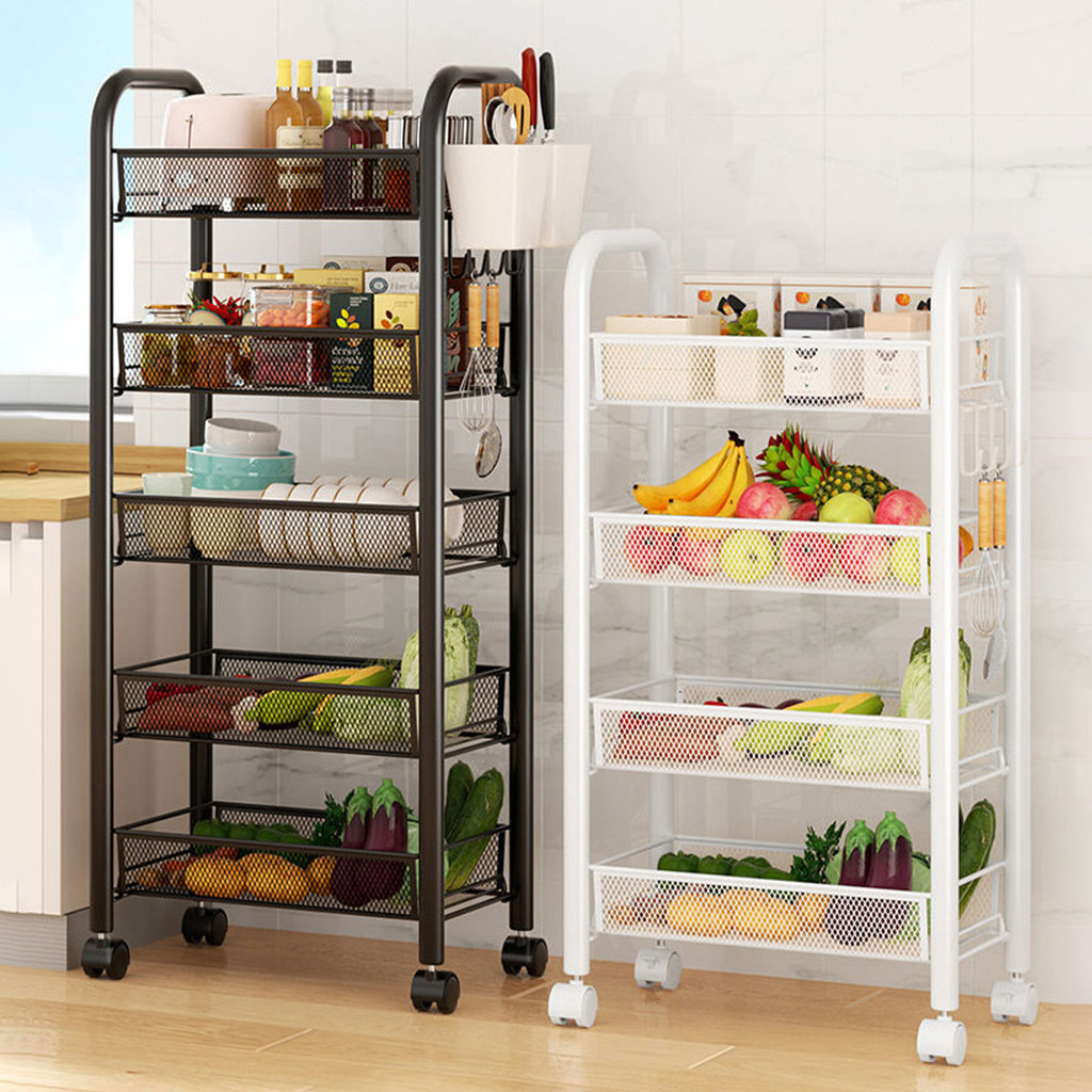 Multi Tier Kitchen Storage Rack Carbon Steel Organizer for Vegetables ...