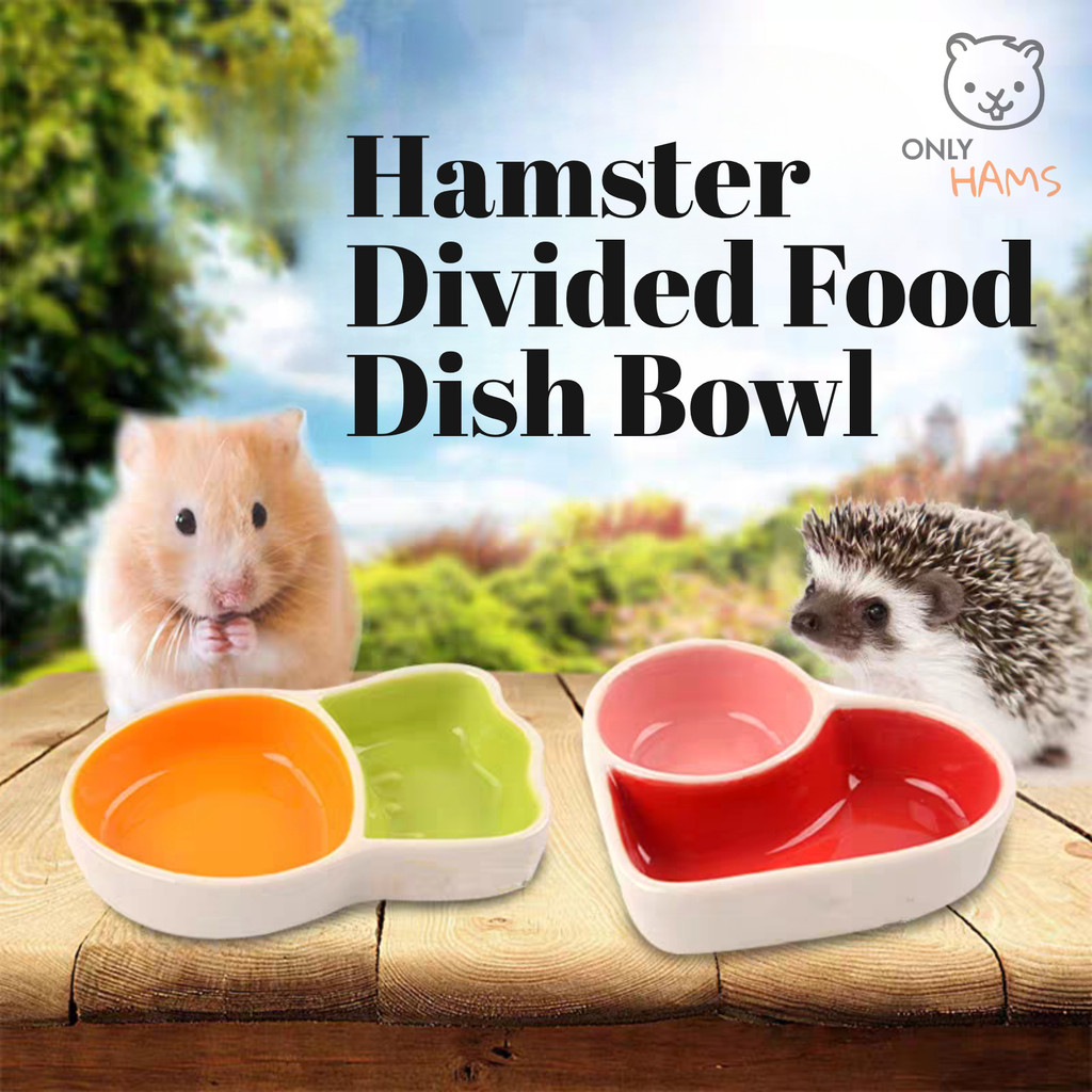 [SG Ready Stock] Hamster Divided Food Bowl Dish Ceramic Condiments Cute ...