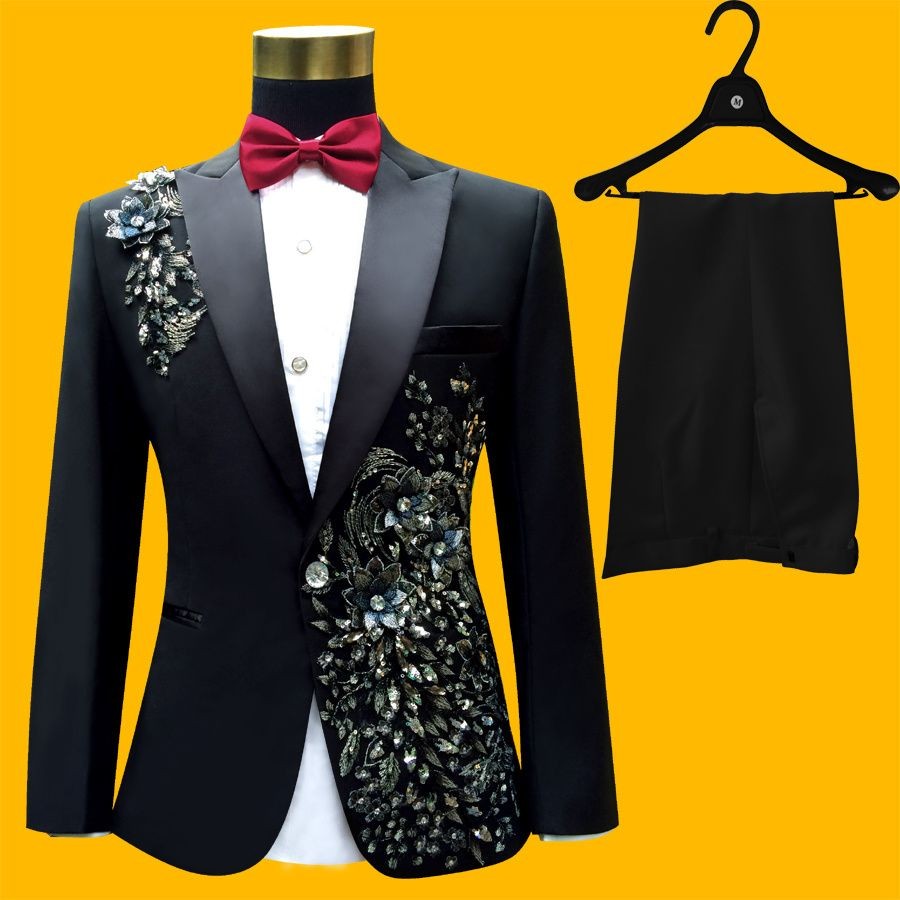 Men Dress Wedding Suit Slim-fit Suit Suit Evening Dress Stage Host ...