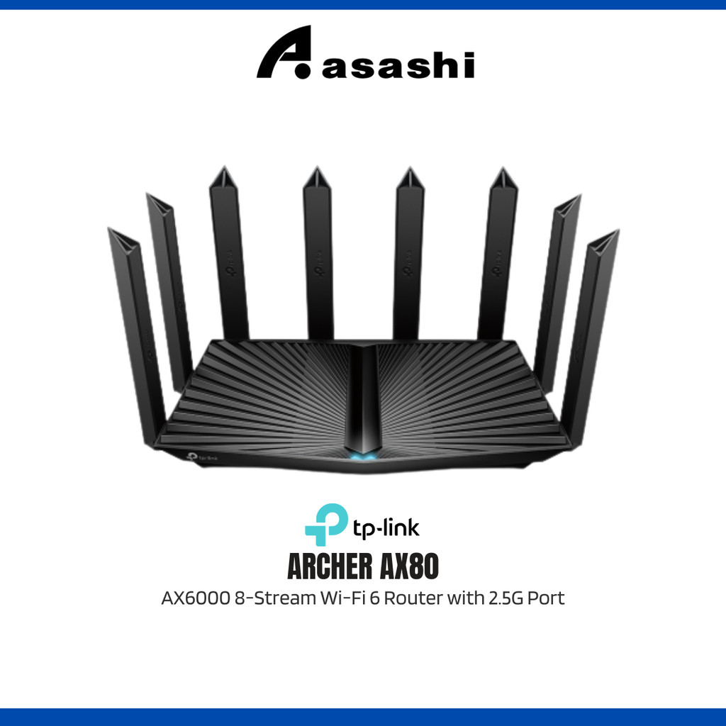TP-Link Archer AX80 AX6000 8-Stream Wi-Fi 6 Router with 2.5G Port ...