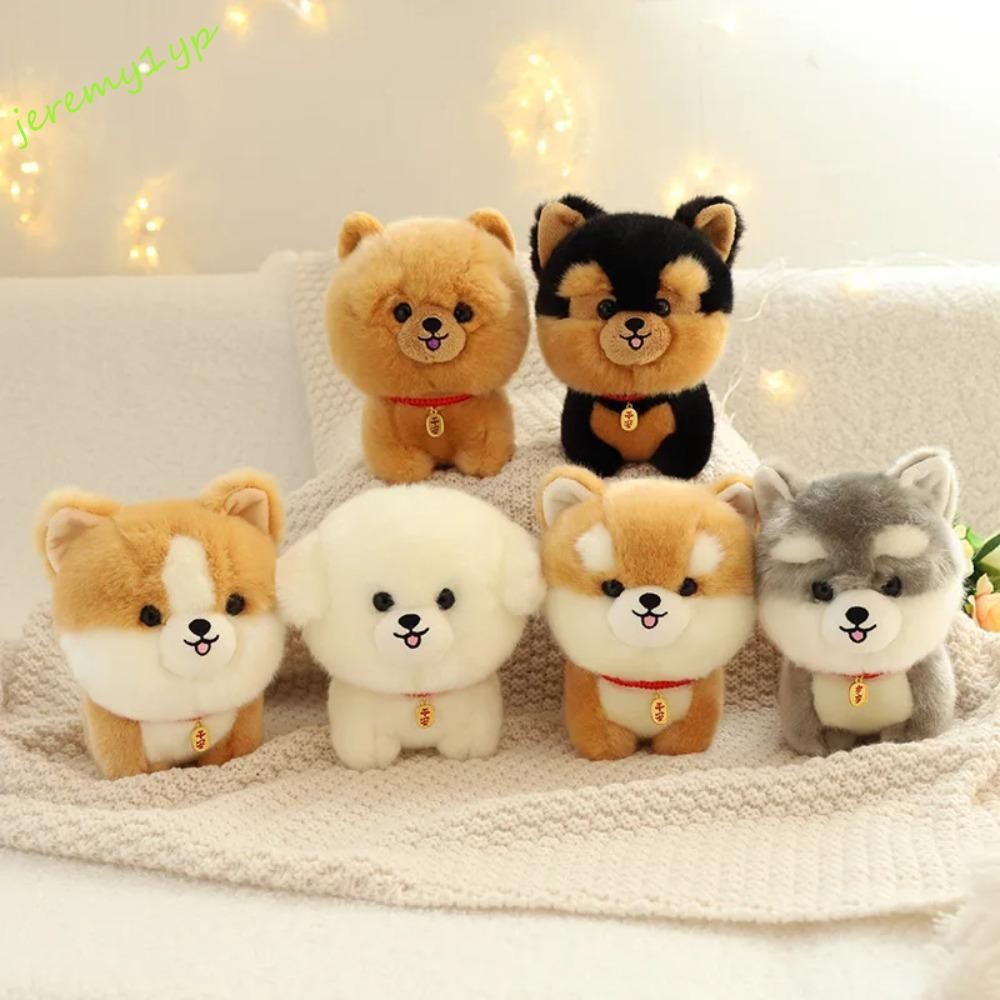 JEREMY Adorbale Furry Plush Corgi Dog, Plush Stuffed Doll Fluffy Dog ...