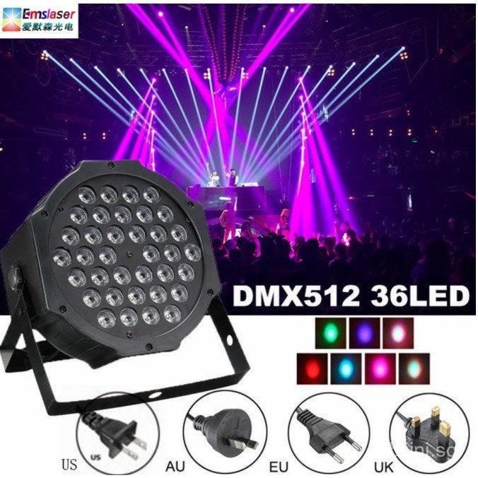 36 LED RGB Stage Light Flat Par Lamp Yekas Sound/DMX512 72W RGB LED PAR ...