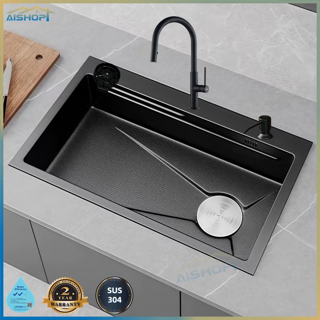 [SG Seller]Kitchen Thickened Honeycomb Embossed Large Single Sink ...