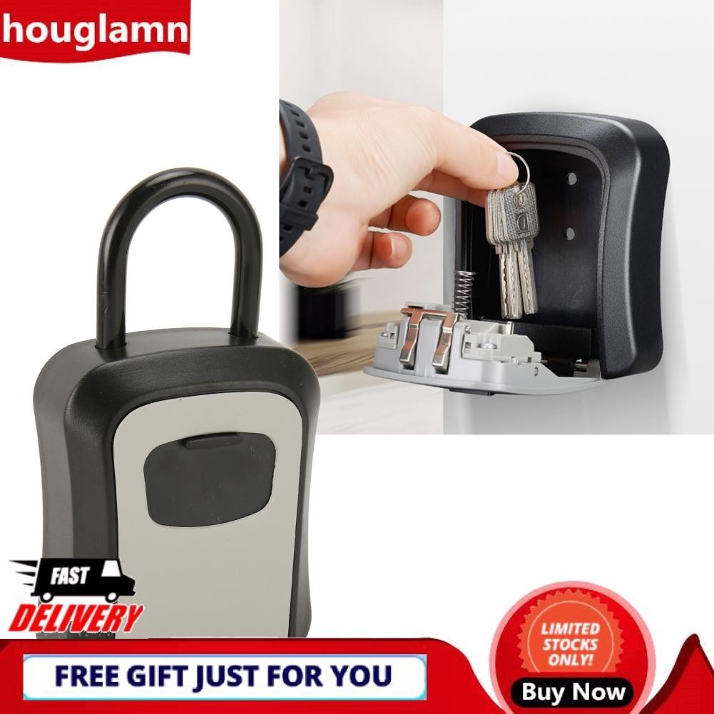Houglamn Lock Box Wall Mounted Key Resettable Code Safe Portable ...
